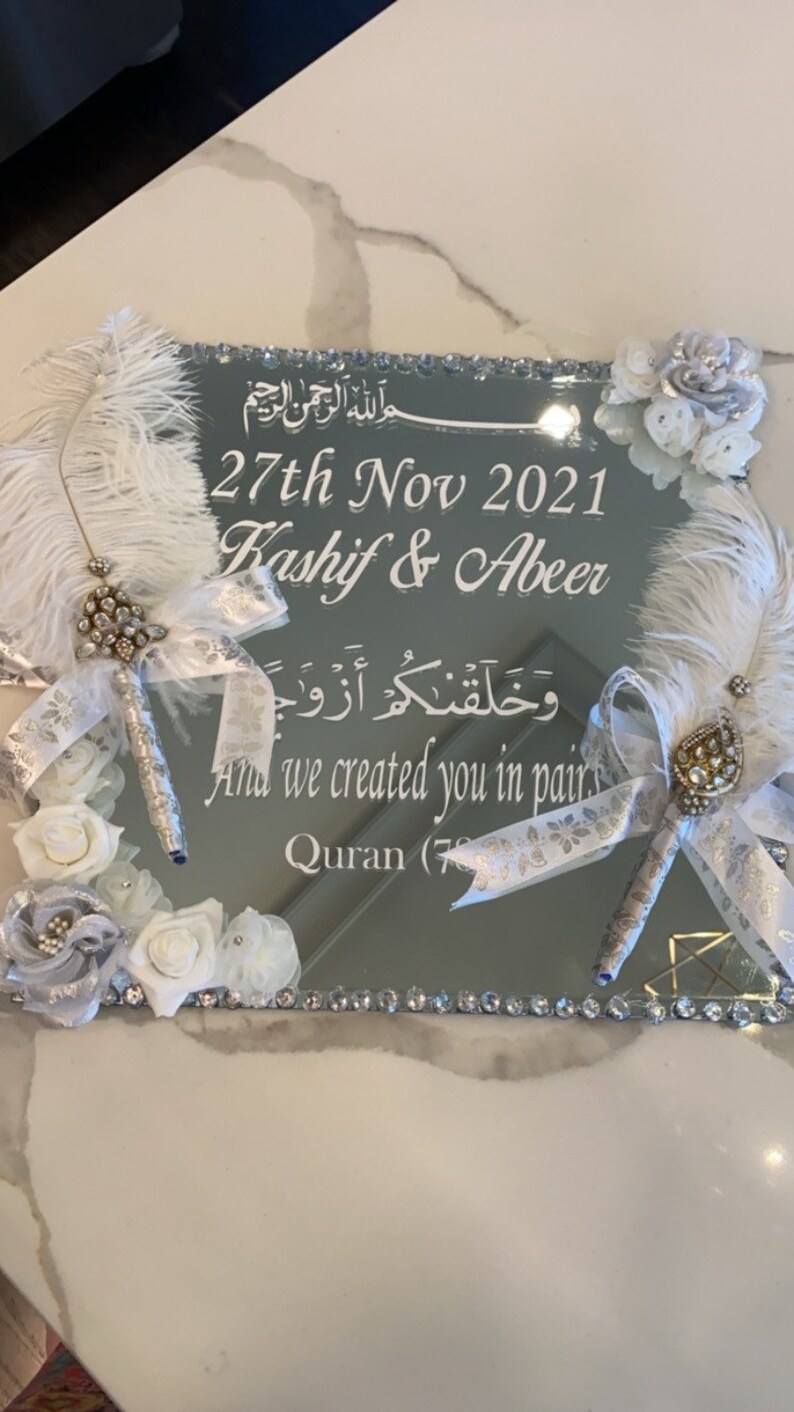Nikkah Tray Nikkah Gifts Nikkah Signnikkah Pens Islamic - Etsy