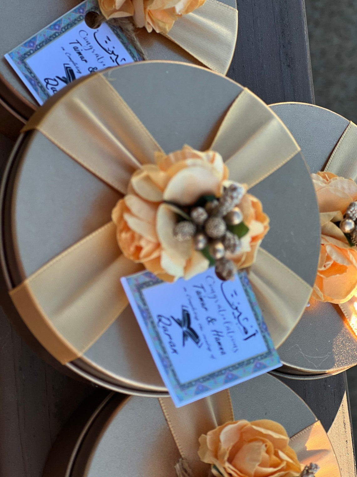 Favor Boxes | Gold Tin Boxes | Mithai Favor Boxes | Wedding Return ...