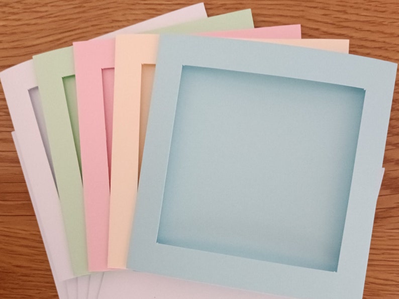 Square Aperture Tri-fold Card Blanks 5 Pack 10 Colours or - Etsy UK
