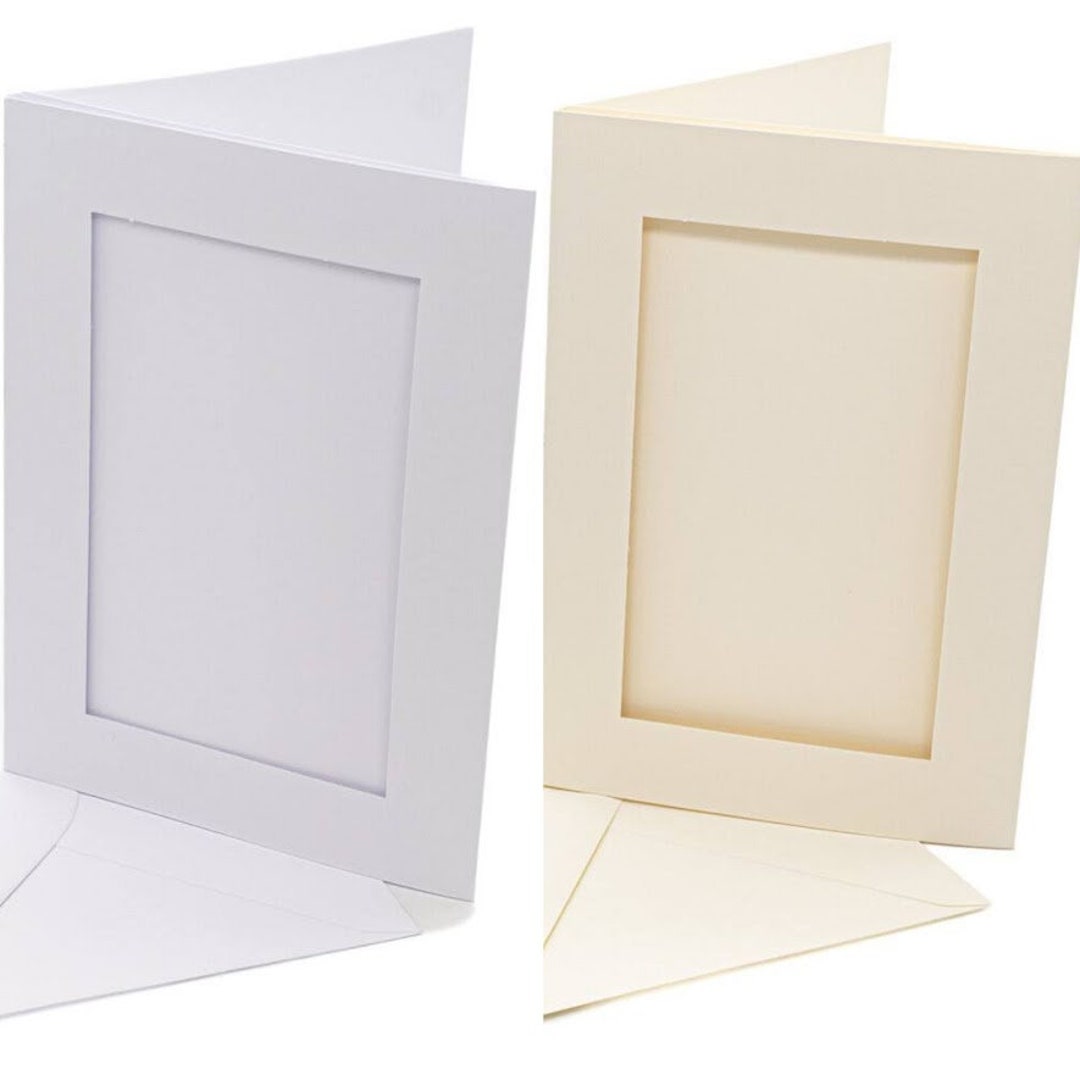 A5 Tri-fold Cards Rectangular Aperture 5 Pack White or Cream 21x14.75cm ...