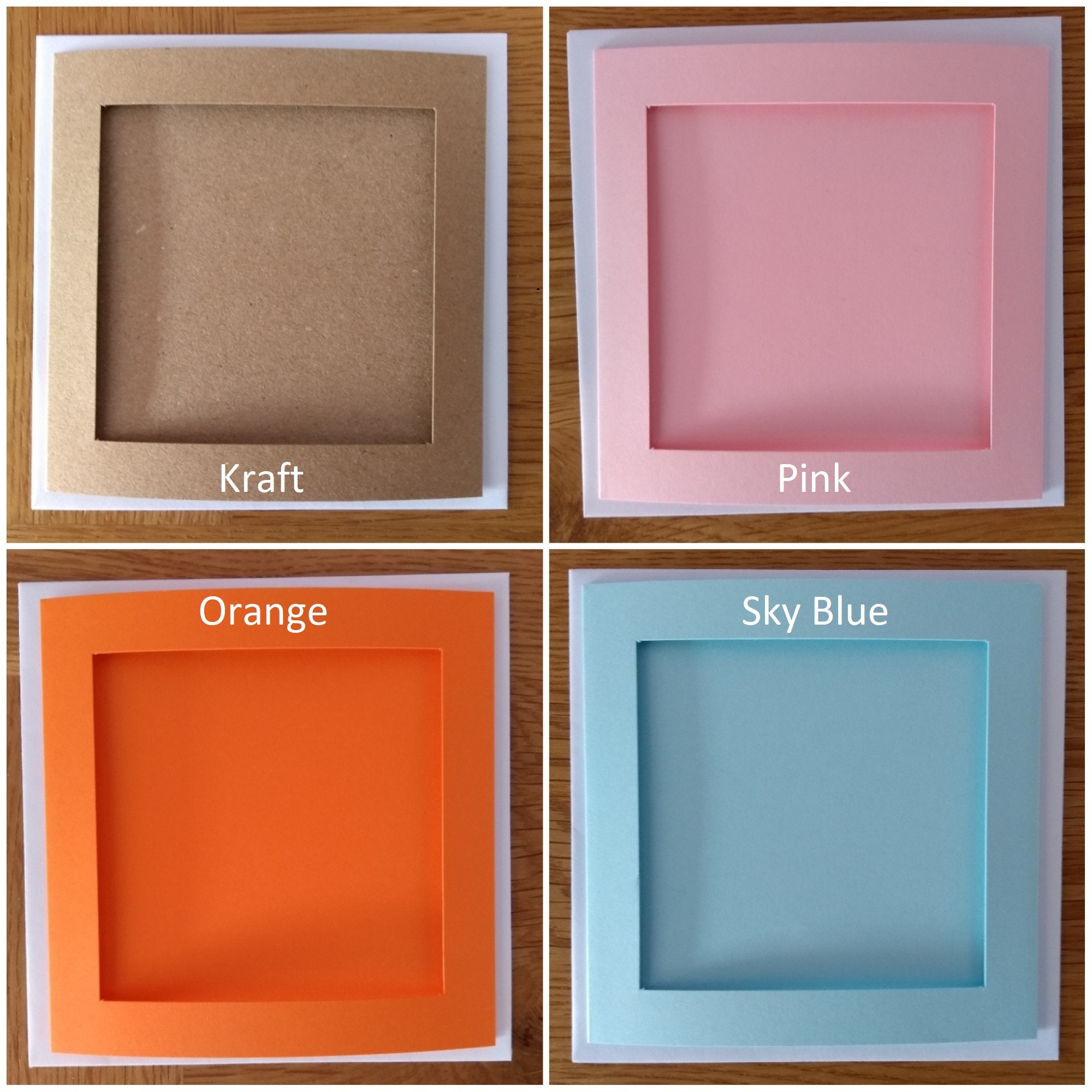 Square Aperture Tri-fold Card Blanks 5 Pack 10 Colours or - Etsy UK