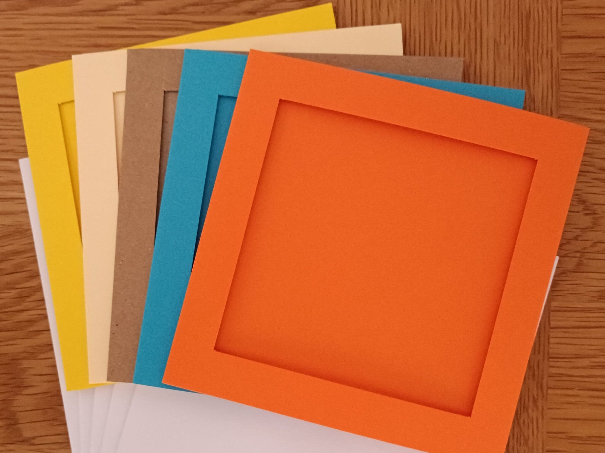 Square Aperture Tri-fold Card Blanks 5 Pack 10 Colours or - Etsy UK