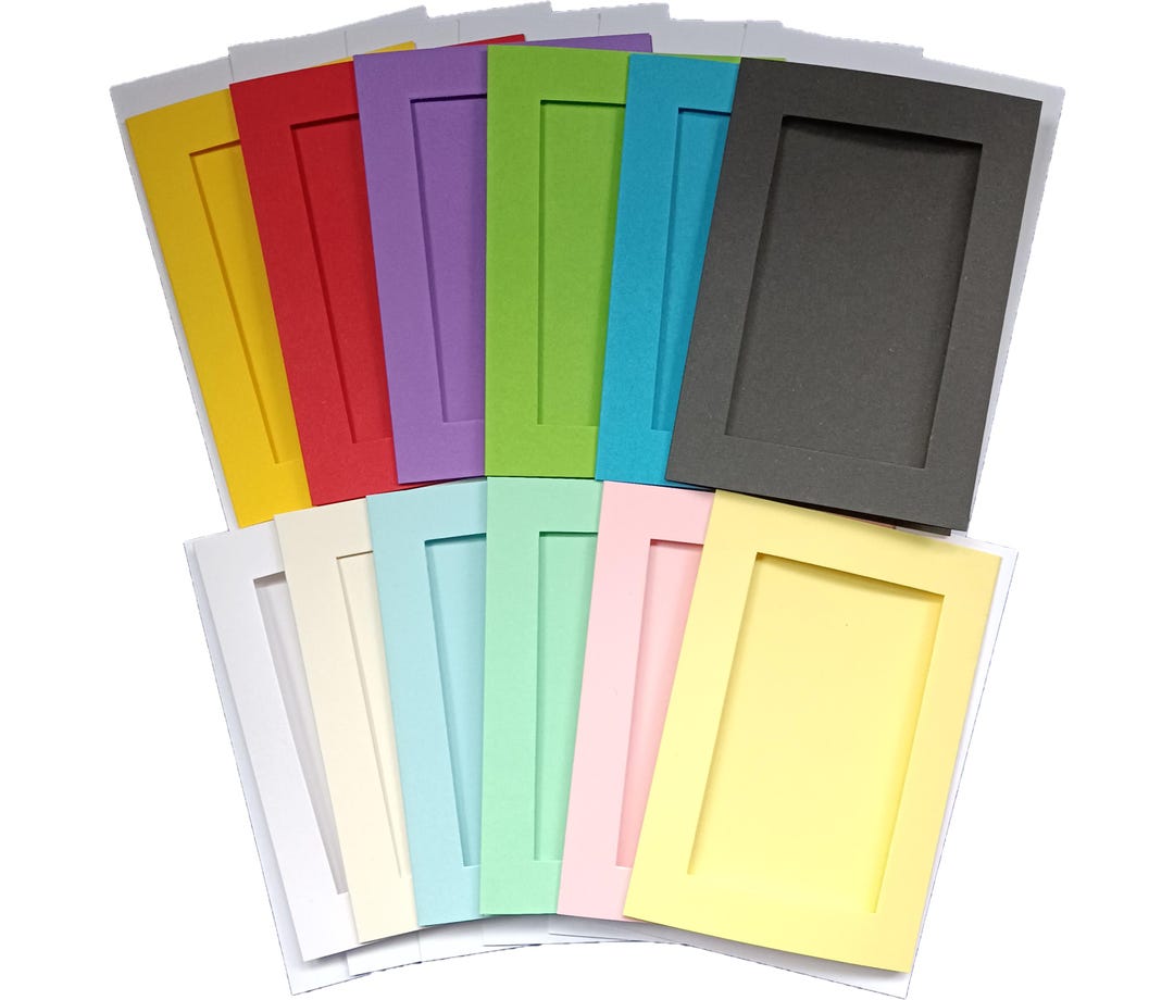 A6 6x4" Tri-fold Card Blanks With 4.4x2.6" Rectangle Aperture: 5 Pack ...