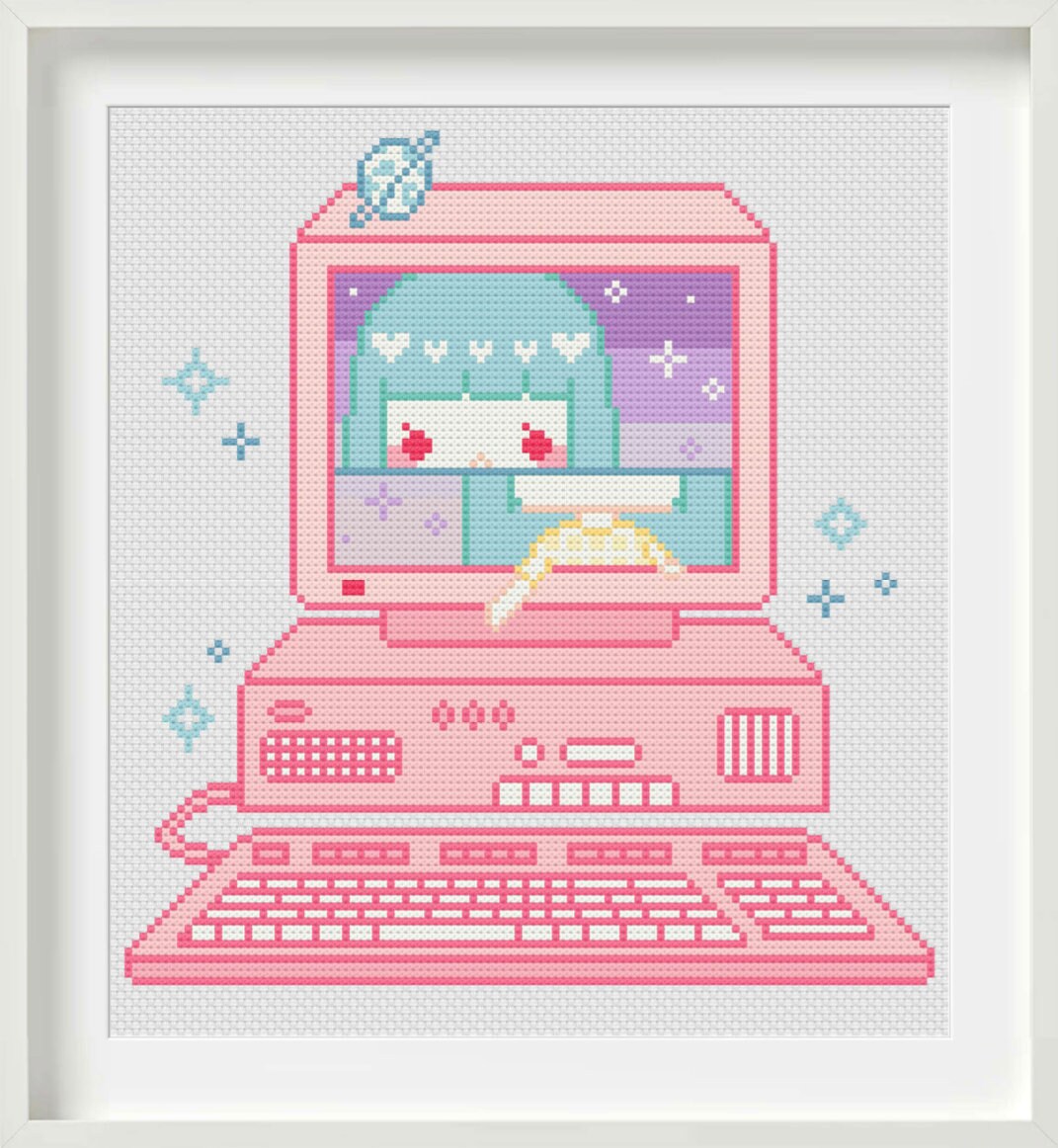 Retro Computer Cross Stitch Pattern - Etsy