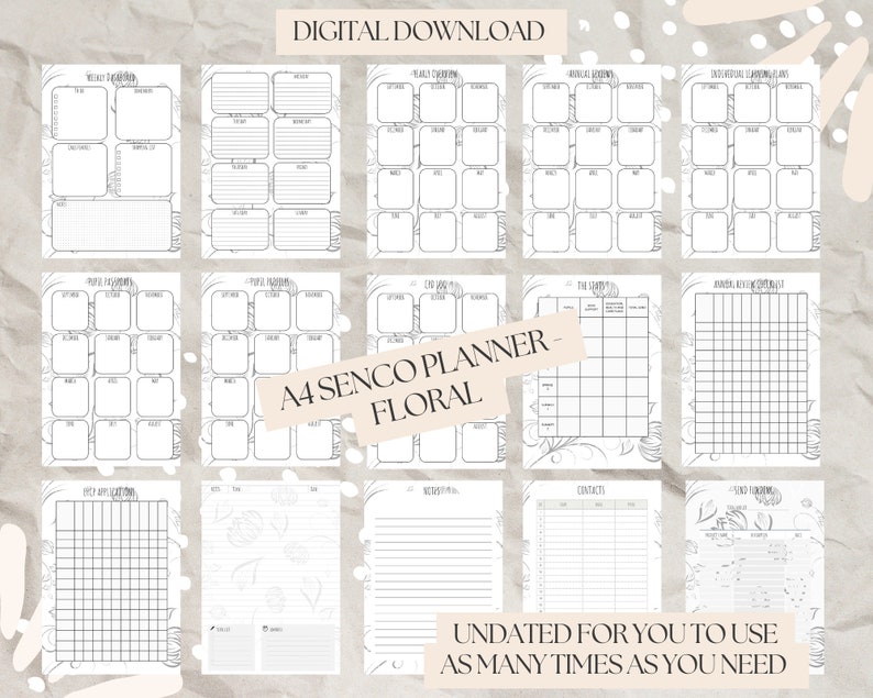 SENCO Planner - Floral - Etsy