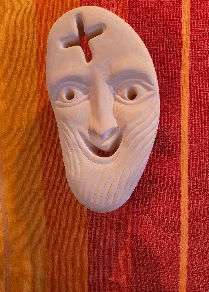Smiling Face Carved Into Solid Stone, Handicraft, Home Decor - Etsy