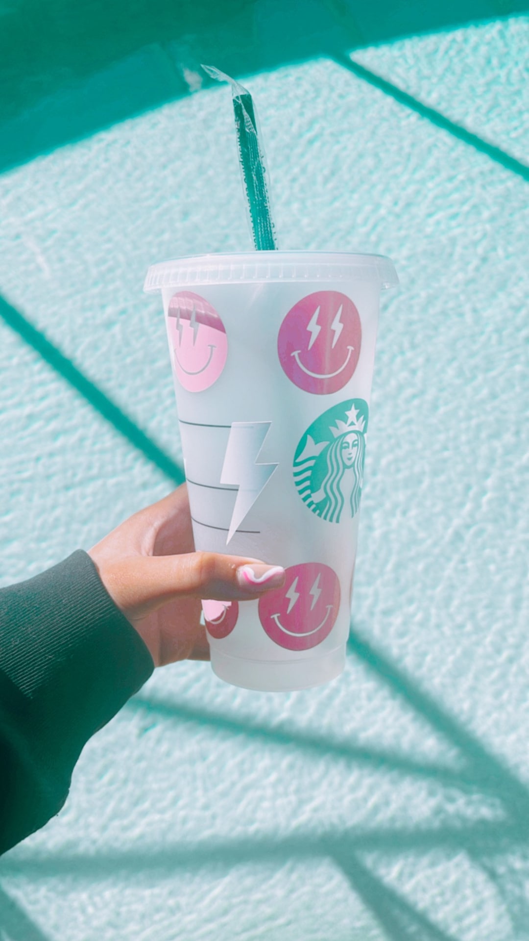 Lightning Smiles Starbucks Cup | Preppy Starbucks Cup | Preppy Cup - Etsy