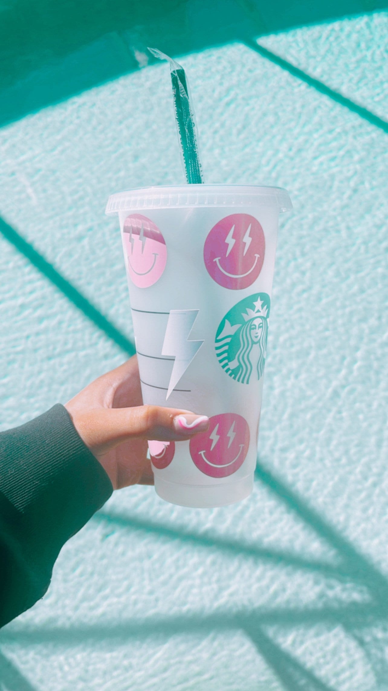 Lightning Smiles Starbucks Cup | Preppy Starbucks Cup | Preppy Cup - Etsy