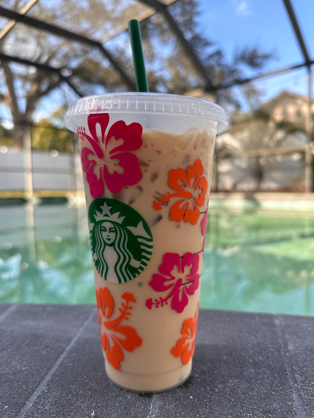 Aloha Flowers Starbucks Cup | Preppy Starbucks Cup | Preppy Cup - Etsy