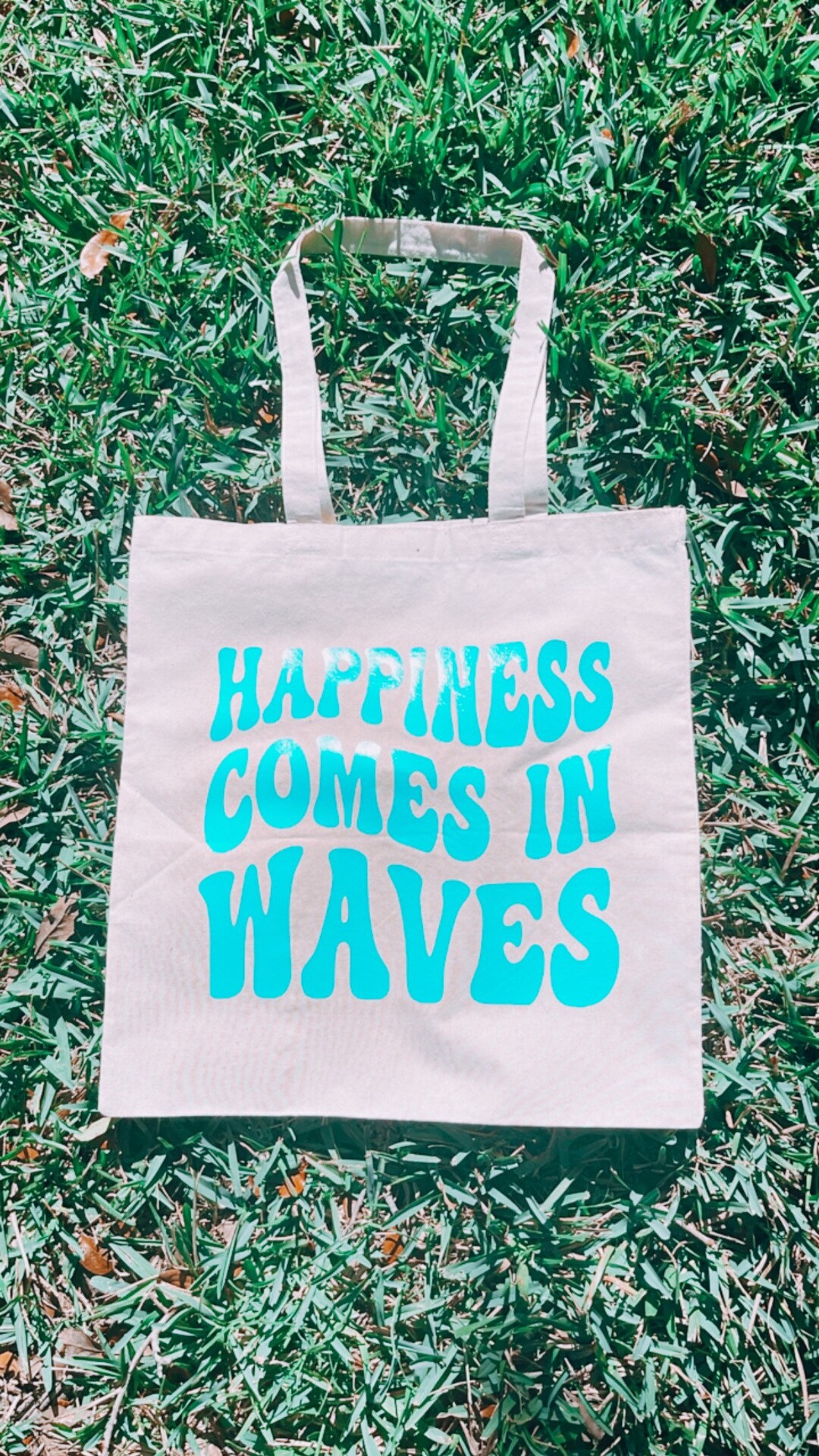 Happiness Comes in Waves Tote Bag Preppy Tote Bag Beach Tote Bag - Etsy