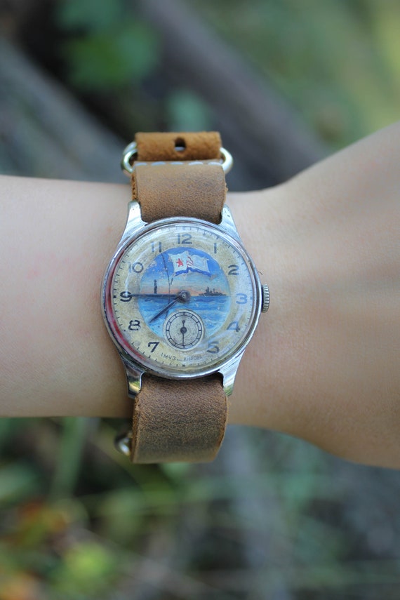 Soviet men's watch vintage hand painting 1950s "VICTO… - Gem