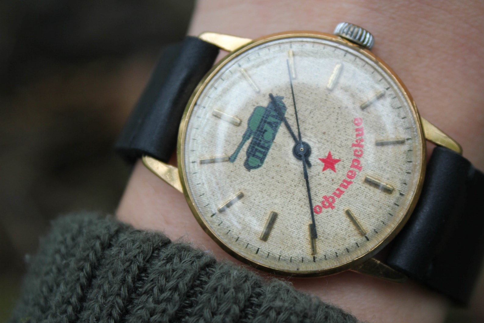 Soviet Watch, Raketa Gold Plated, Officer Watch With Tank, Commander ...