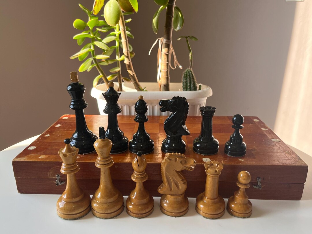 Soviet Grandmaster Chess Set With Weights From the 50s. Large Wooden ...