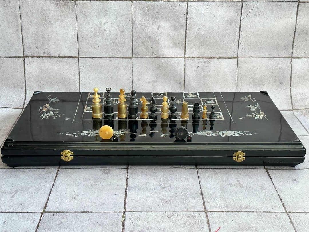 Handmade Chess Set, Backgammon and Checkers From Vietnam 60s - Etsy