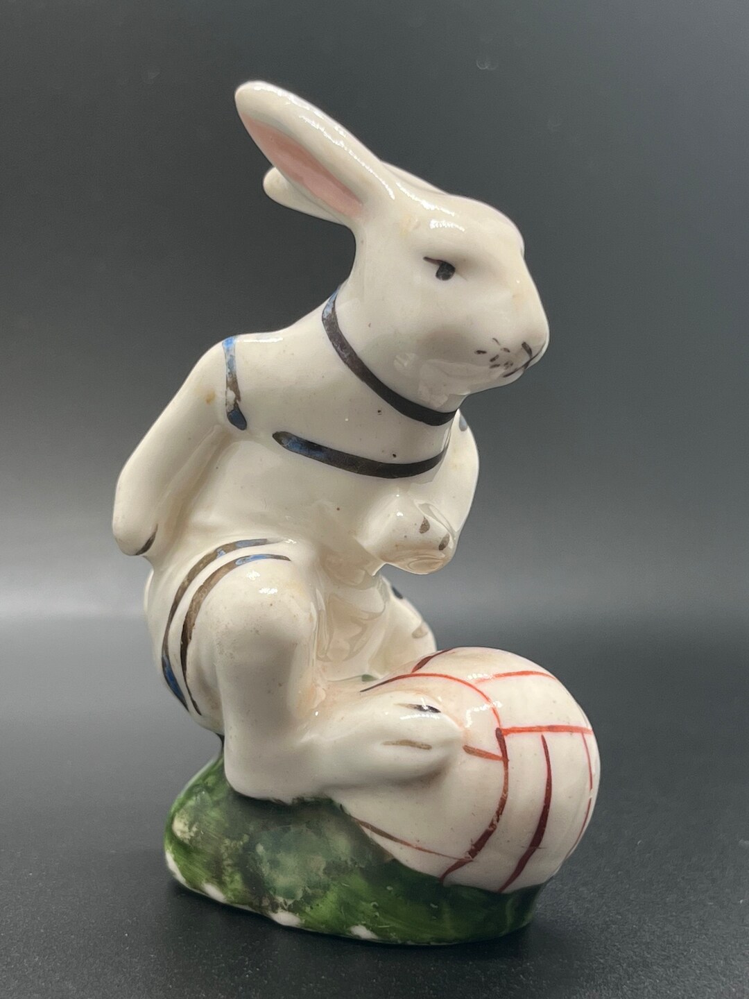 Vintage Ukrainian Original Porcelain Sculpture, Football Player Rabbit ...
