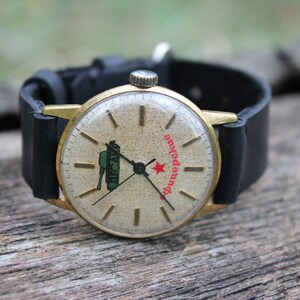 Soviet Watch, Raketa Gold Plated, Officer Watch With Tank, Commander ...