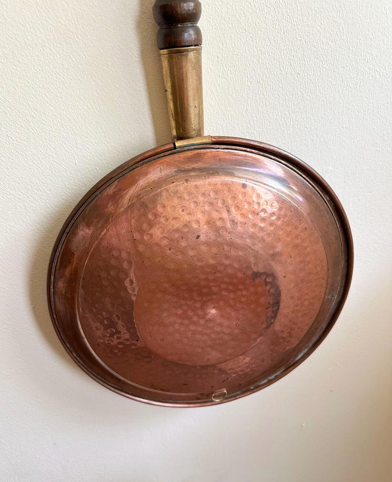 Large Vintage Copper Bed Warmer – Fireplace Decoration / Warming Pan ...