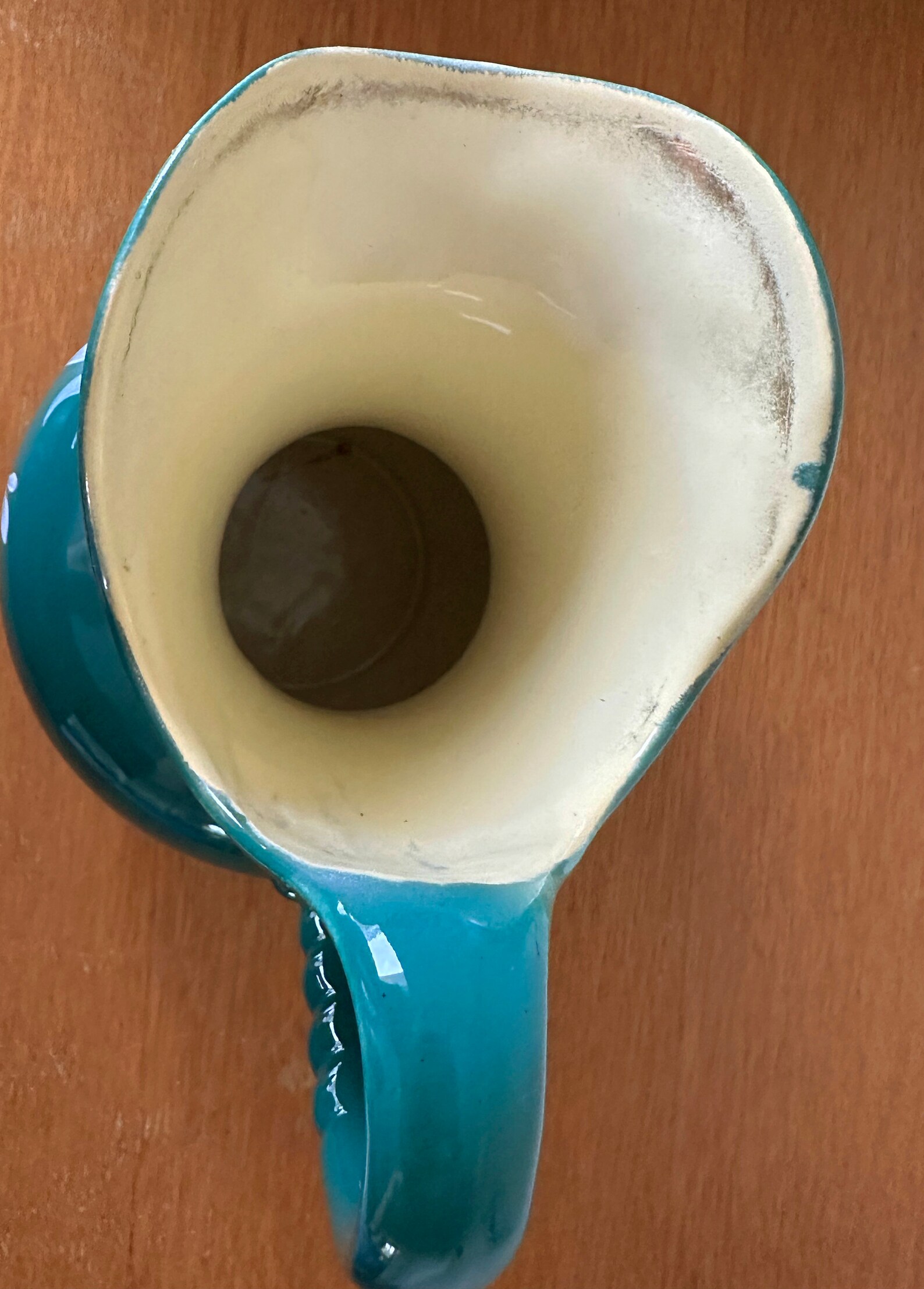 German Hand Painted Twisted Handle Jug Vase Green 'handgemalt' - Etsy