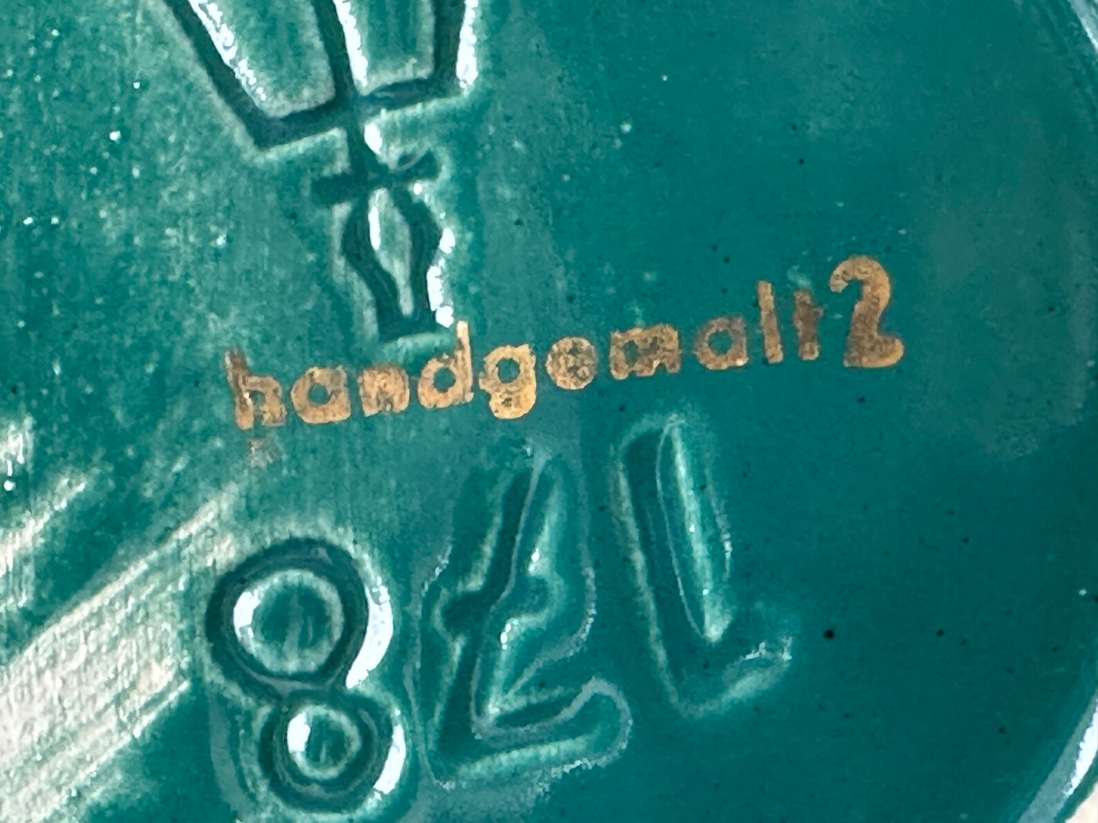 German Hand Painted Twisted Handle Jug Vase Green 'handgemalt' - Etsy