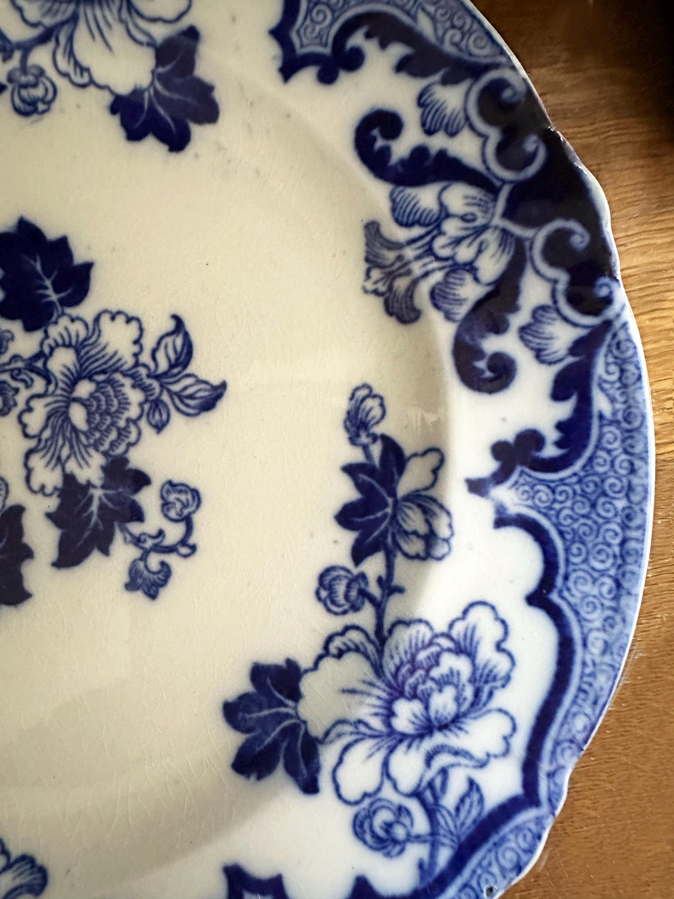 Antique Cauldon Ltd Flow Blue Dinner Plate in 'candia' Pattern - Etsy