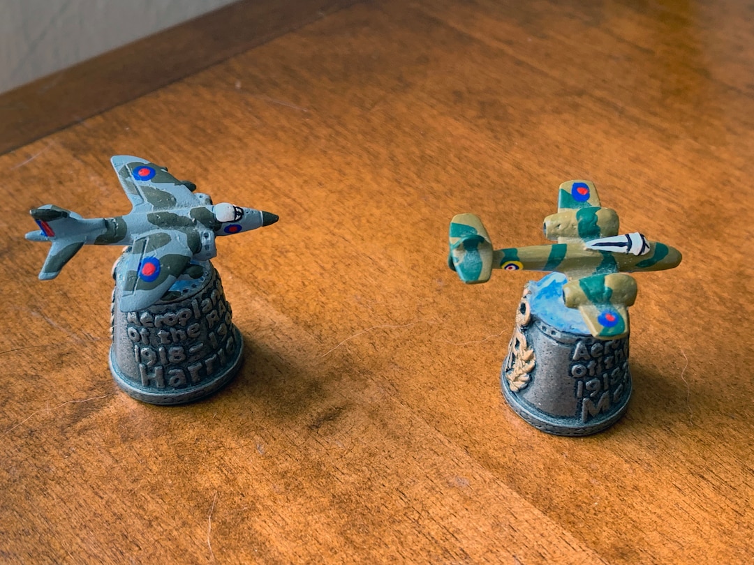 Set of 2 flypast Pewter Thimbles Commemorating 75 - Etsy