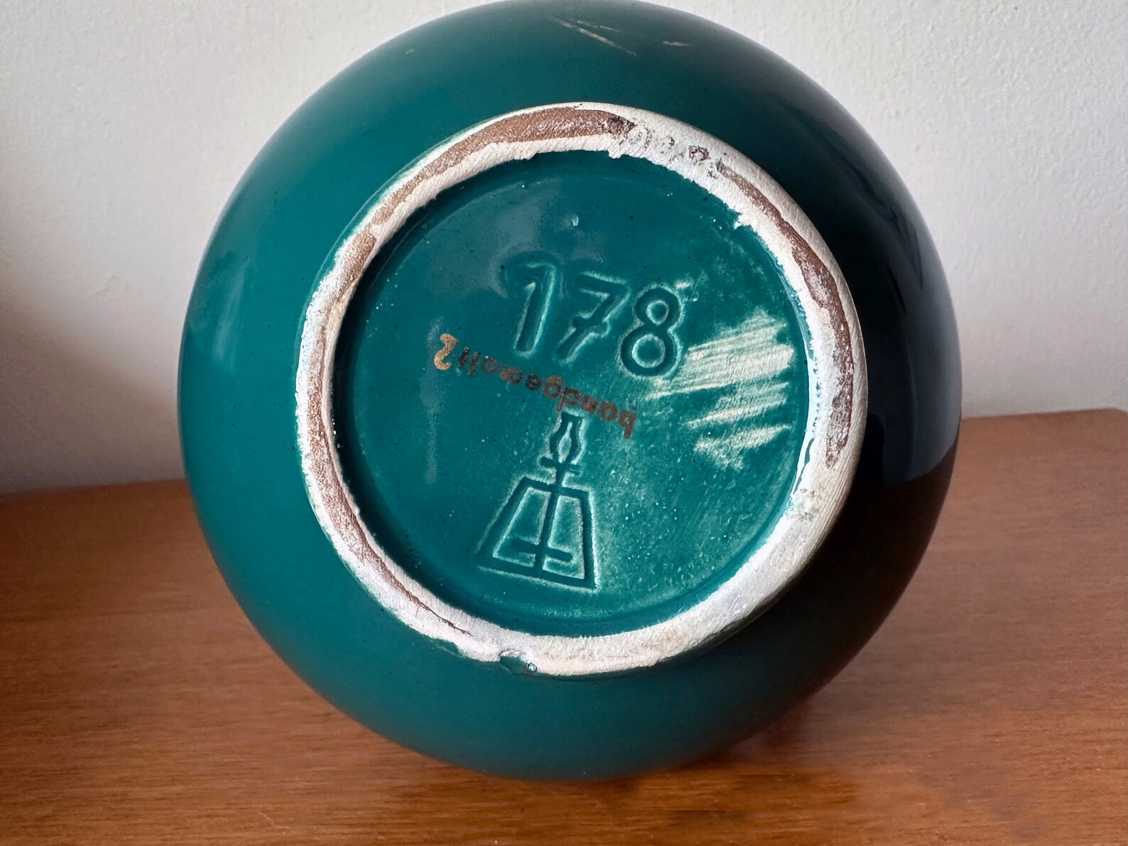 German Hand Painted Twisted Handle Jug Vase Green 'handgemalt' - Etsy