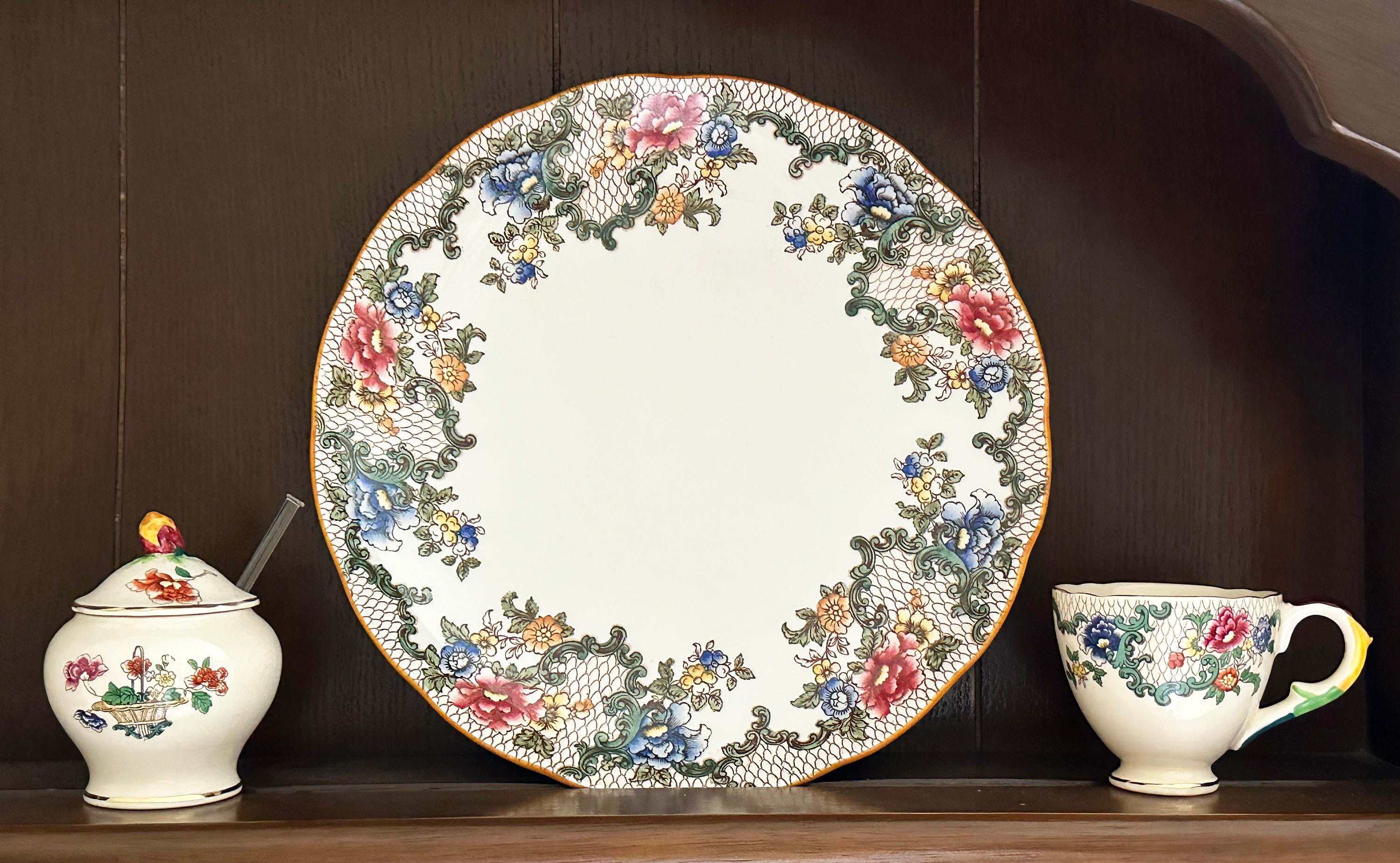 3 Bone China Pieces - Antique Cauldon 'floradora' Plate; Royal Cauldon ...