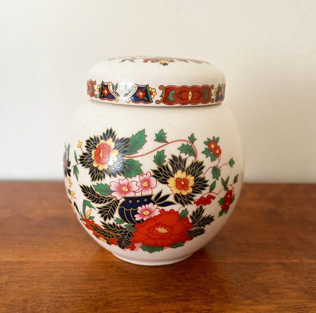 Sadler Ginger Jar Vibrant Floral Pattern - Etsy
