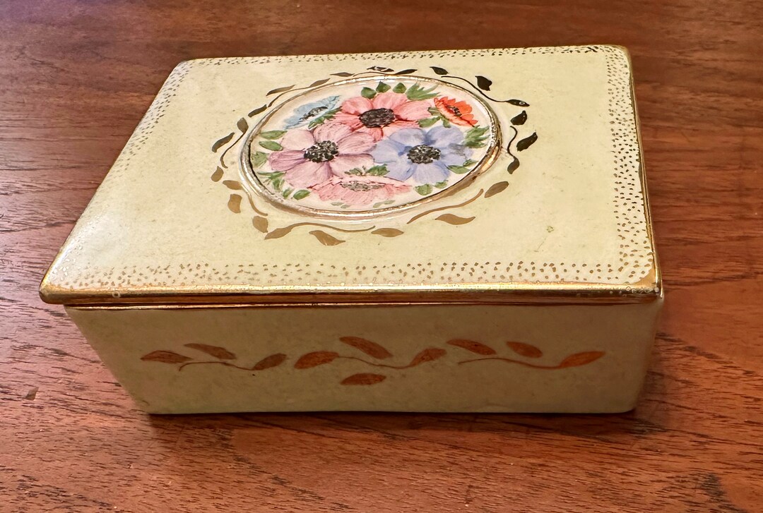 Empire Ware Lidded Trinket Box Hand Painted and Gilded - Etsy