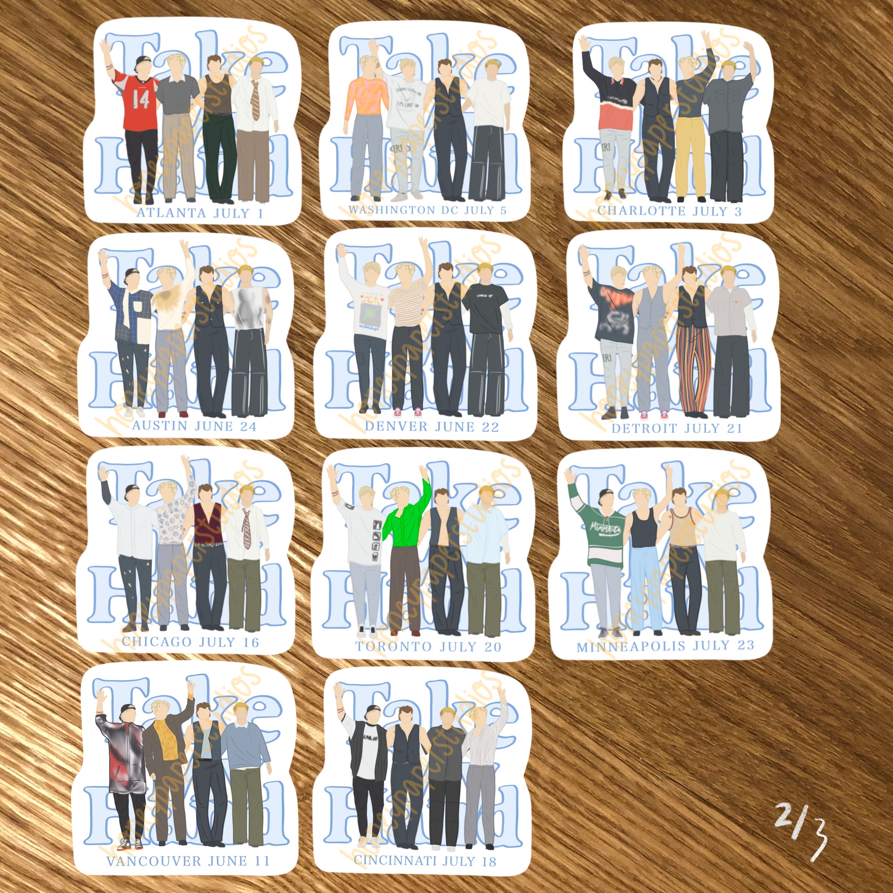 Take My Hand Tour Stickers different Cities US Canada - Etsy