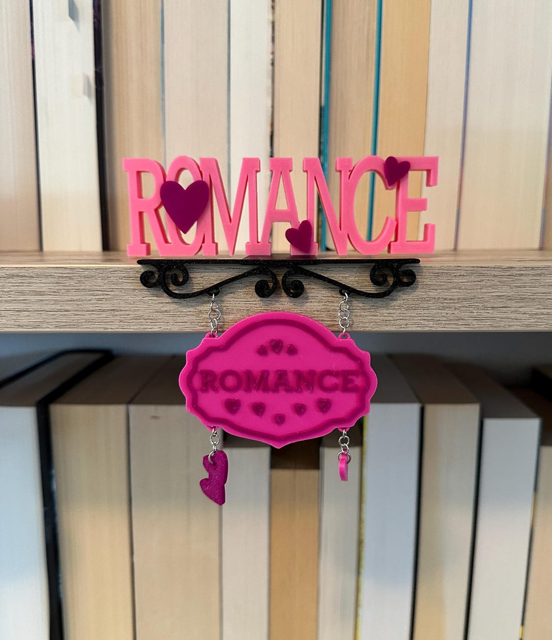Romance Genre Signs for Bookshelf Decoration 3D Lettering /hanging Sign ...