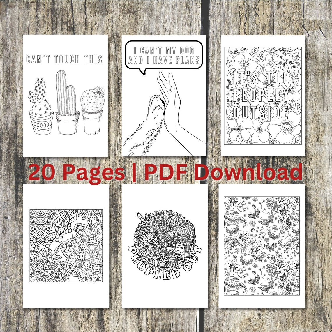Introvert Coloring Pages Adult ADHD Stress Relief Includes 20 Coloring ...