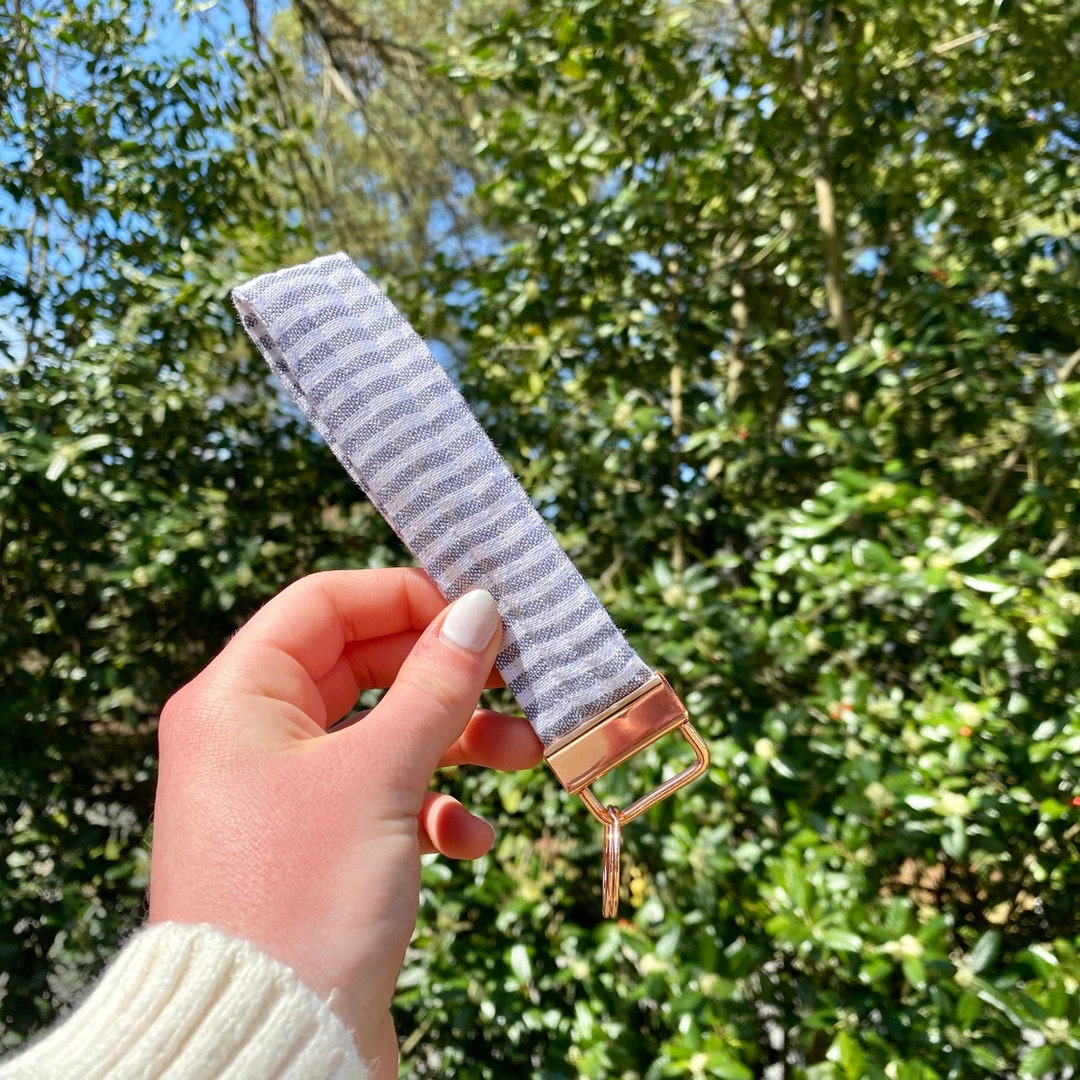 Key Fobs Modern Key Fobs Fabric Key Chains Key Wrist Let blue Striped ...