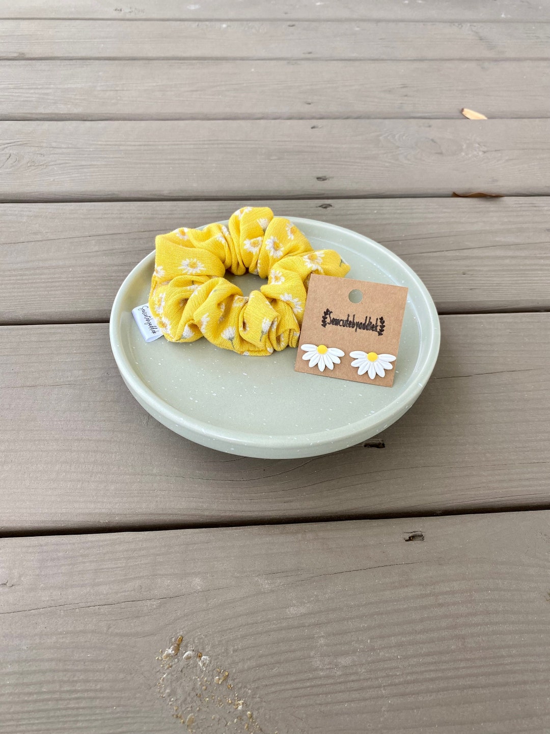 Daisy Scrunchie Set Daisy Flower Earrings Spring Accessories Sunflower Yellow Accessories Easter ...