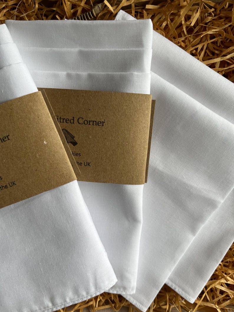 Classic Pure White Hankies Handkerchiefs Cotton Set of 3 - Etsy