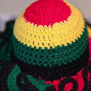 Handcrafted Crochet Ruffle Ruffle Hat- Rastafarian-themed - Etsy