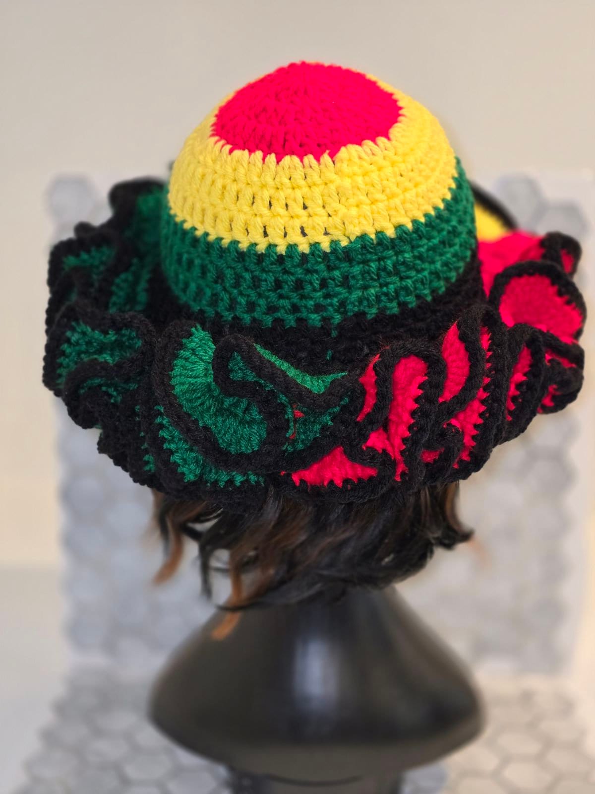 Handcrafted Crochet Ruffle Ruffle Hat Rastafarian-themed - Etsy