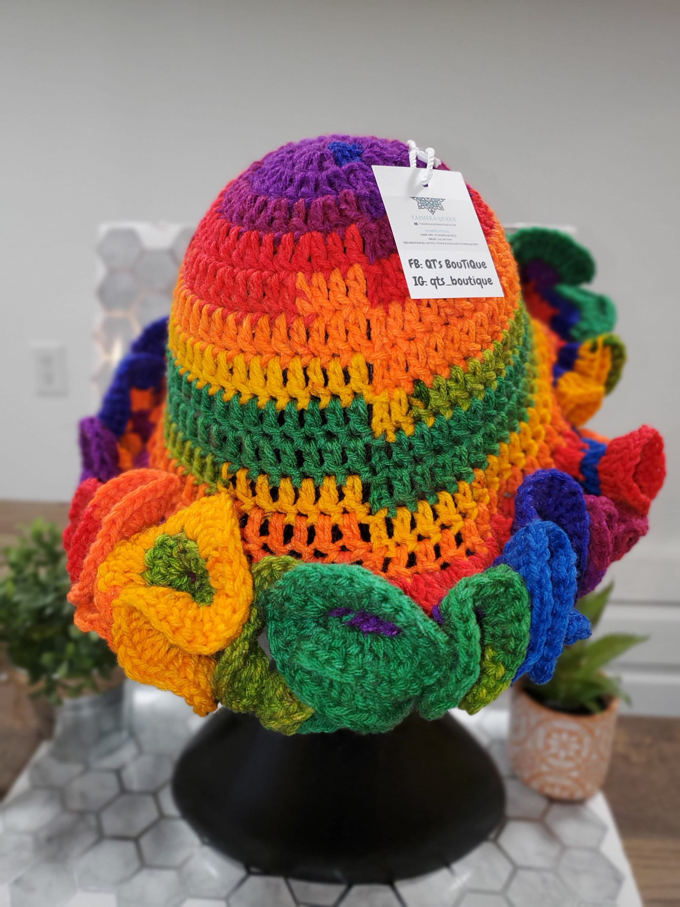Handcrafted Crochet Ruffle Ruffle Hat Rainbow - Etsy