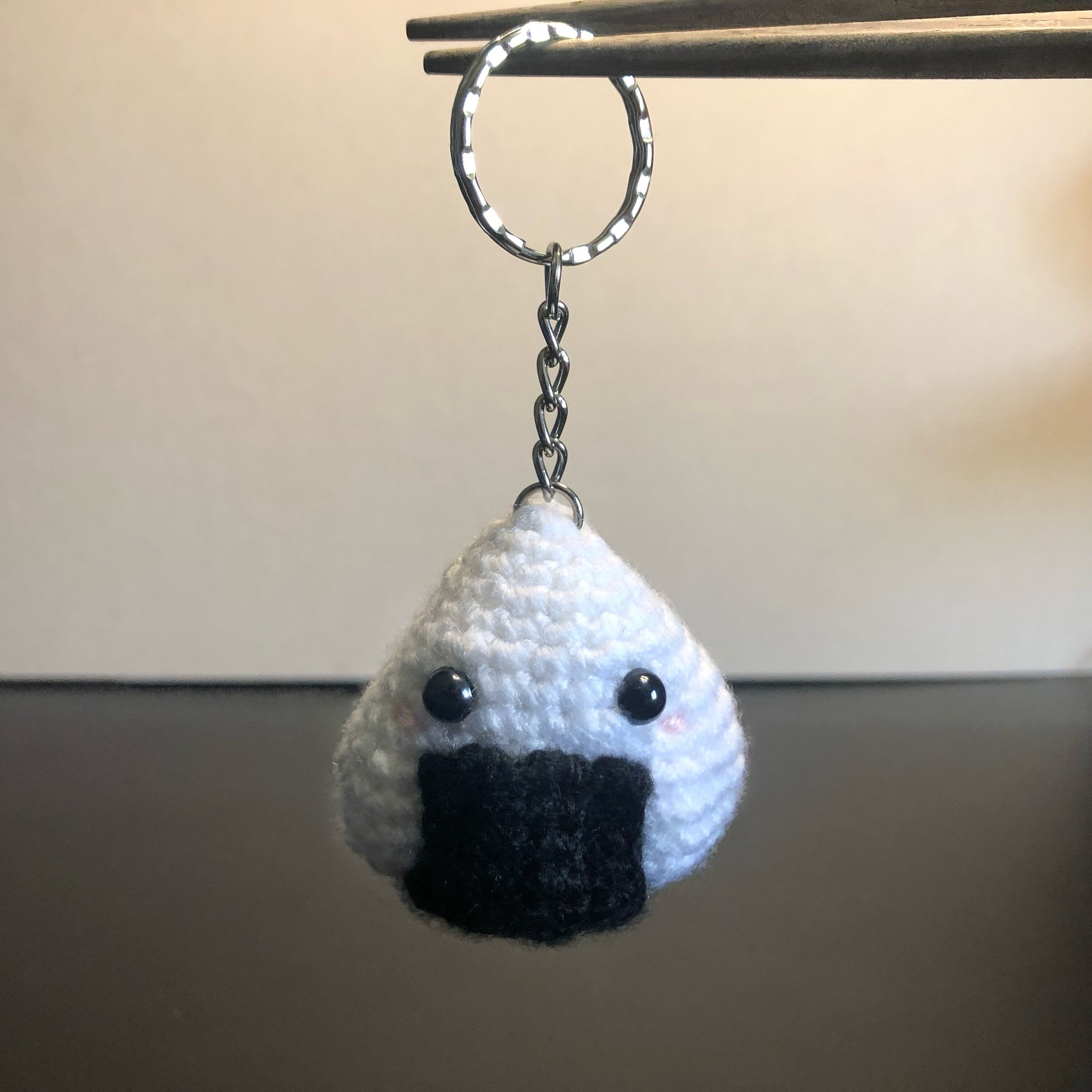 Onigiri Crochet Keyring Keychain Japanese Anime Inspired - Etsy