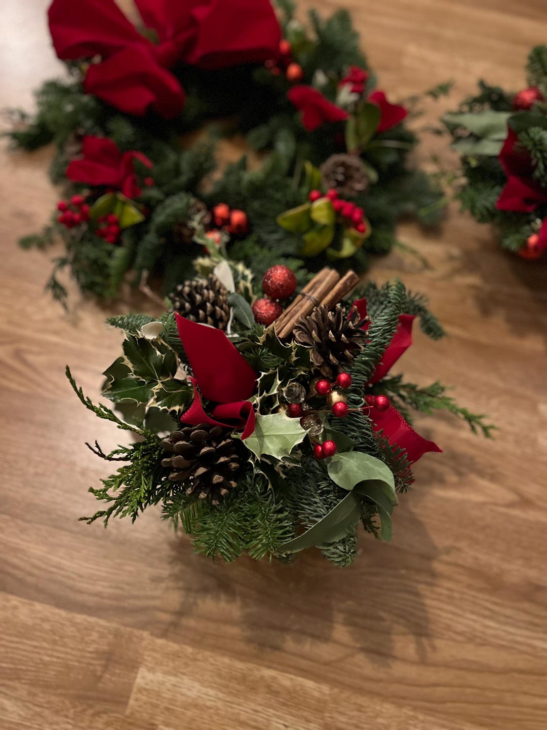 Fresh Holly/ Grave Pots Made to Order, Beautiful Holly Pots Made From ...