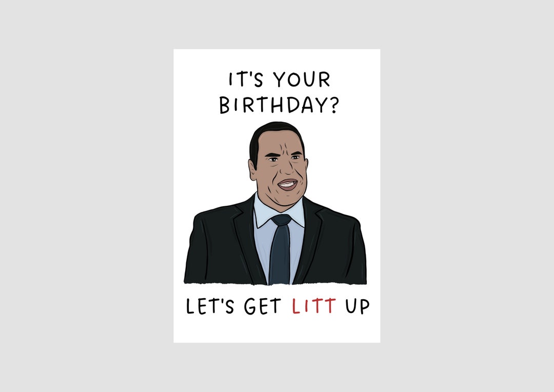 Let's Get Litt Up, Louis Litt Suits Birthday Card, A6 Card - Etsy Australia