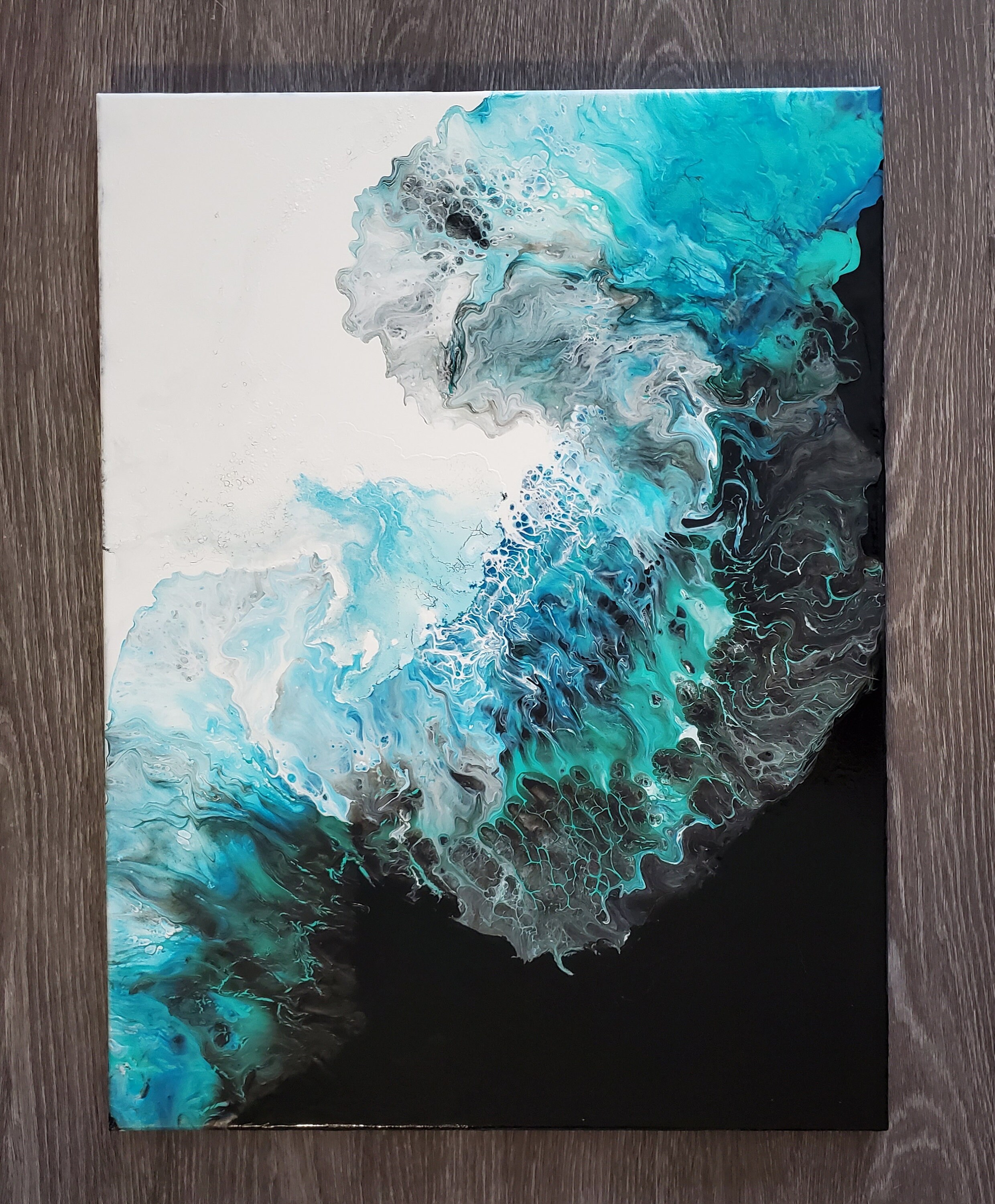 Crashing Waves pour Painting Pour Art Abstract Ocean Art - Etsy