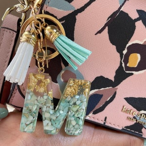 Initial Keychain, Personalized Resin Letter Keychain, Custom Letter ...