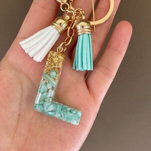 Initial Keychain, Personalized Resin Letter Keychain, Custom Letter ...