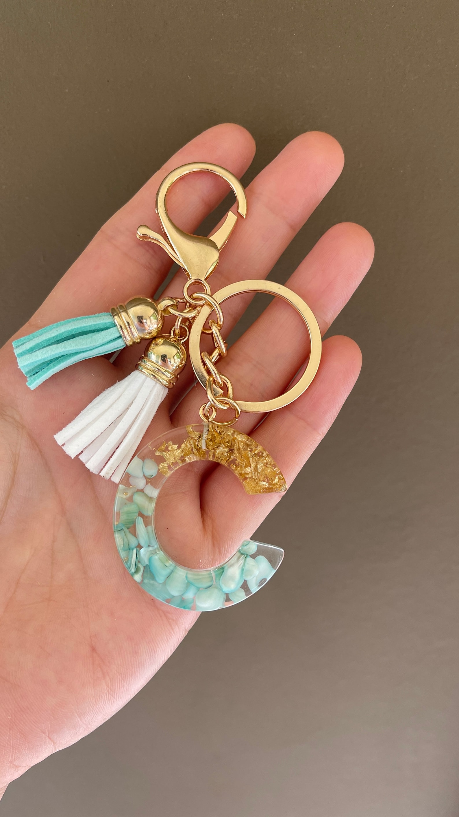 Initial Keychain Personalized Resin Letter Keychain Custom - Etsy