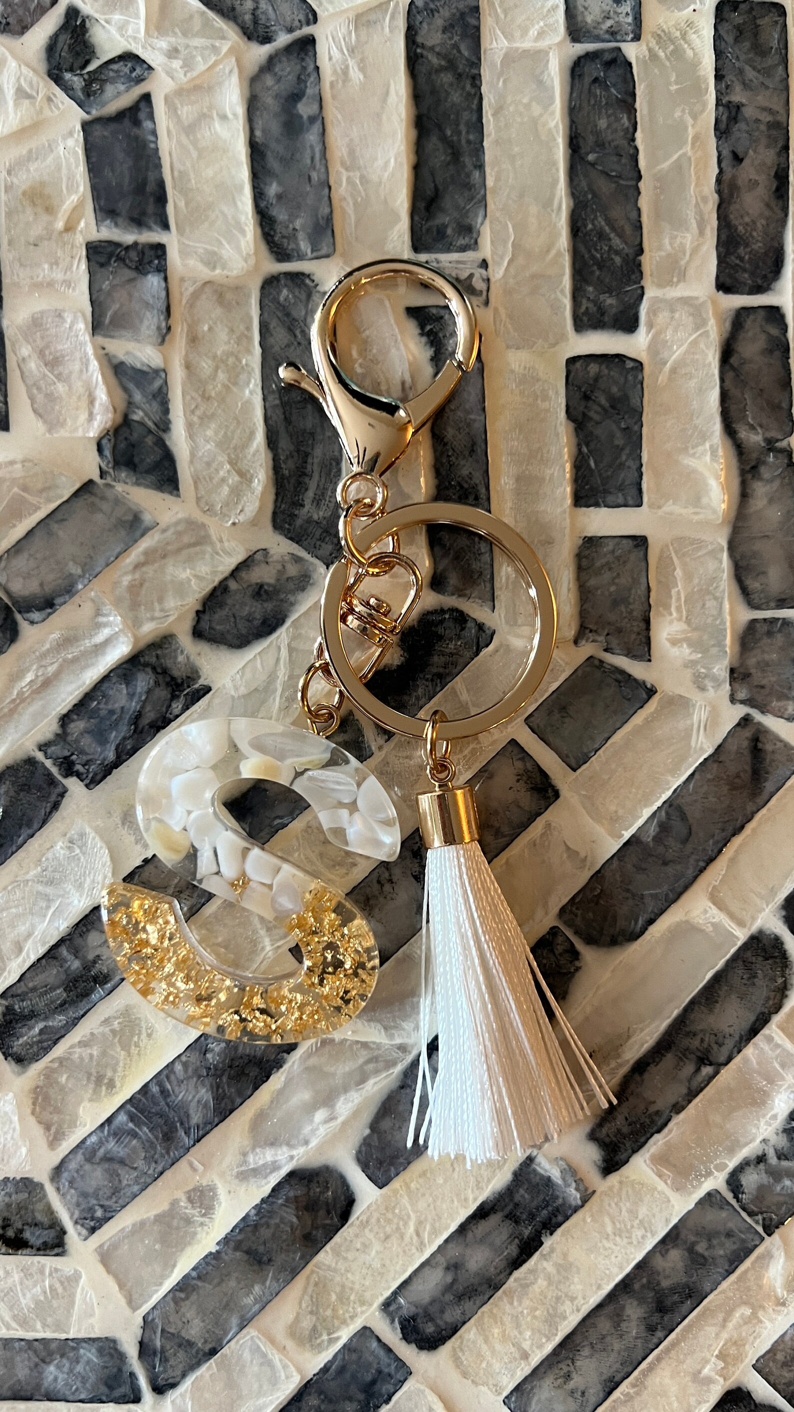 Initial Keychain Personalized Resin Letter Keychain Custom | Etsy