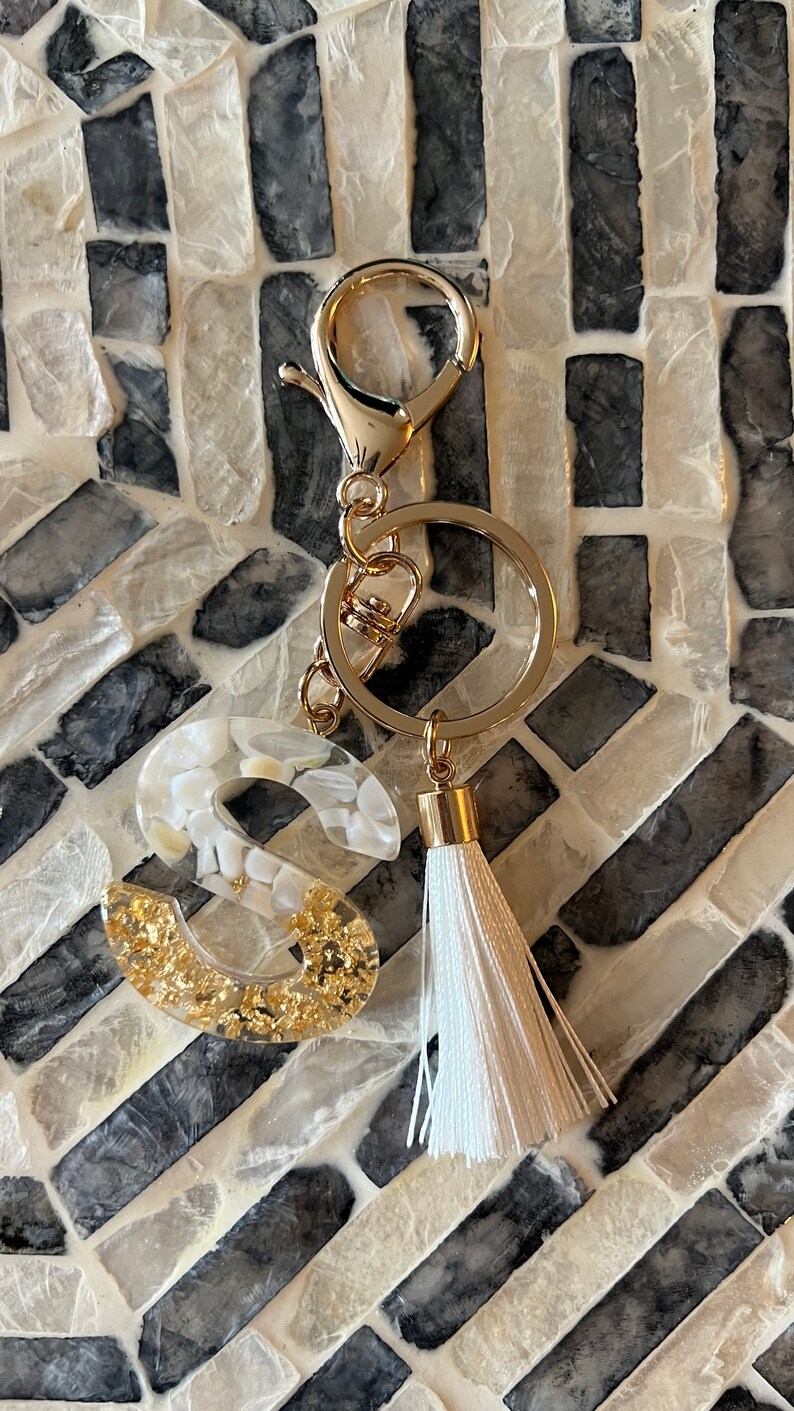 Initial Keychain Personalized Resin Letter Keychain Custom | Etsy