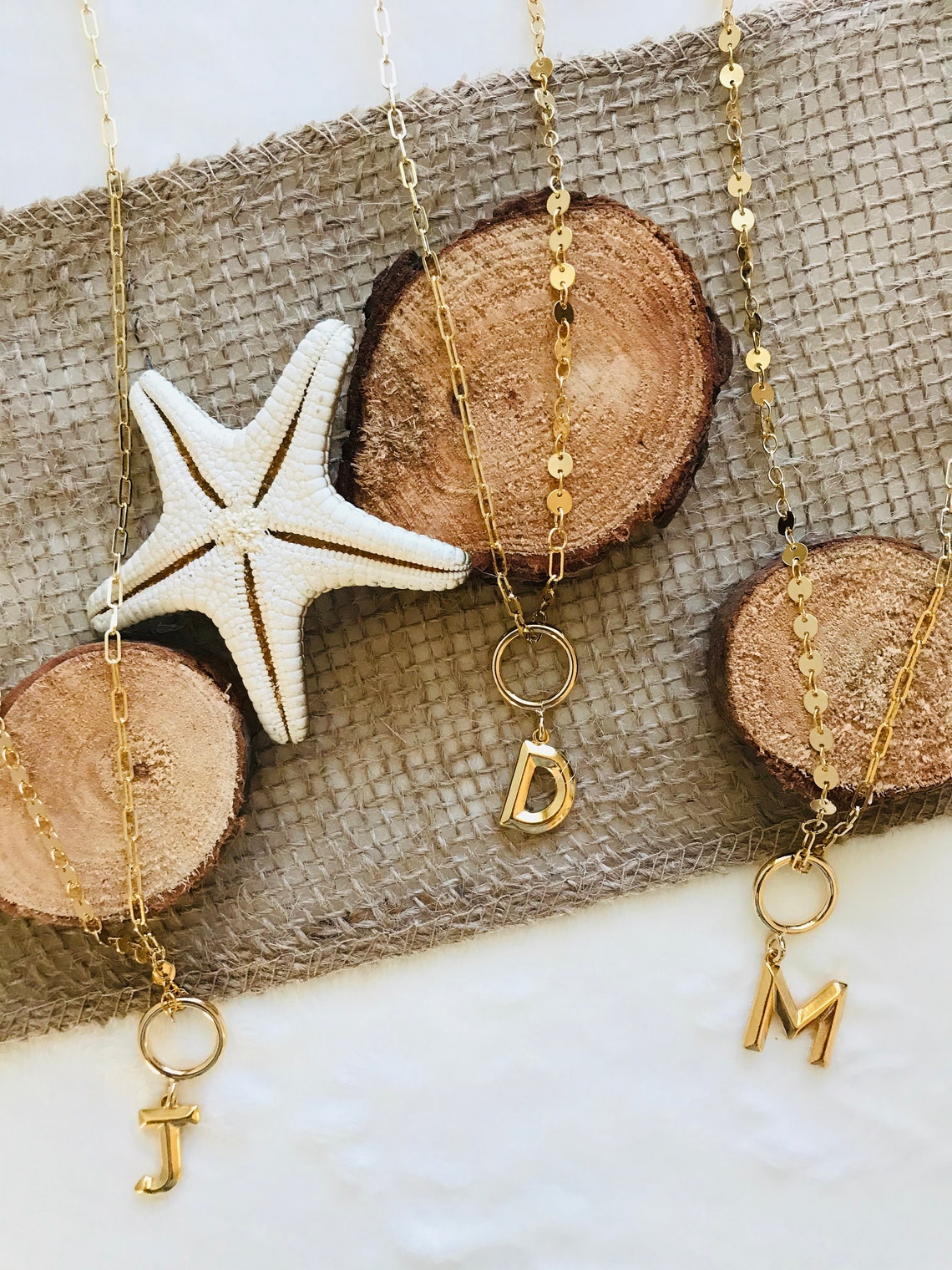 Chain Link Initial Necklace Gold Link Chain Gold Initial - Etsy