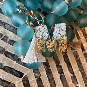 Initial Keychain, Personalized Resin Letter Keychain, Custom Letter ...