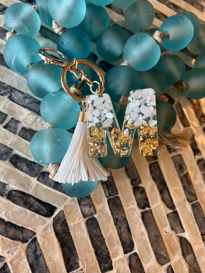 Initial Keychain Personalized Resin Letter Keychain Custom - Etsy